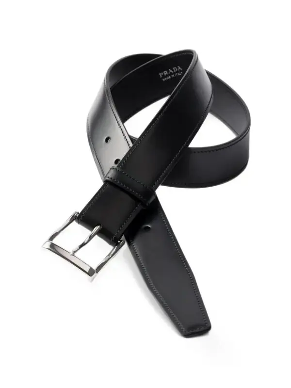 Prada Leather Belt Strap Custom Belts - Black