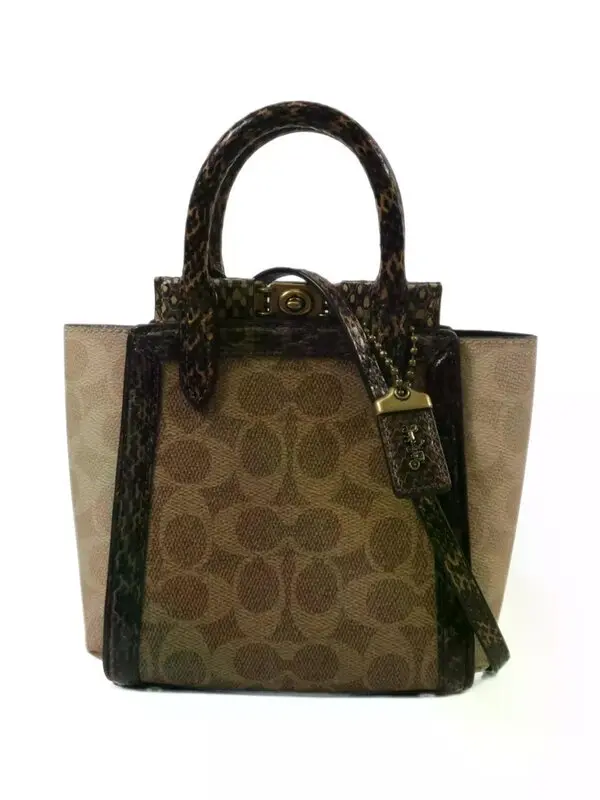 COACH Signature-print Two-way Handbag - Brown
