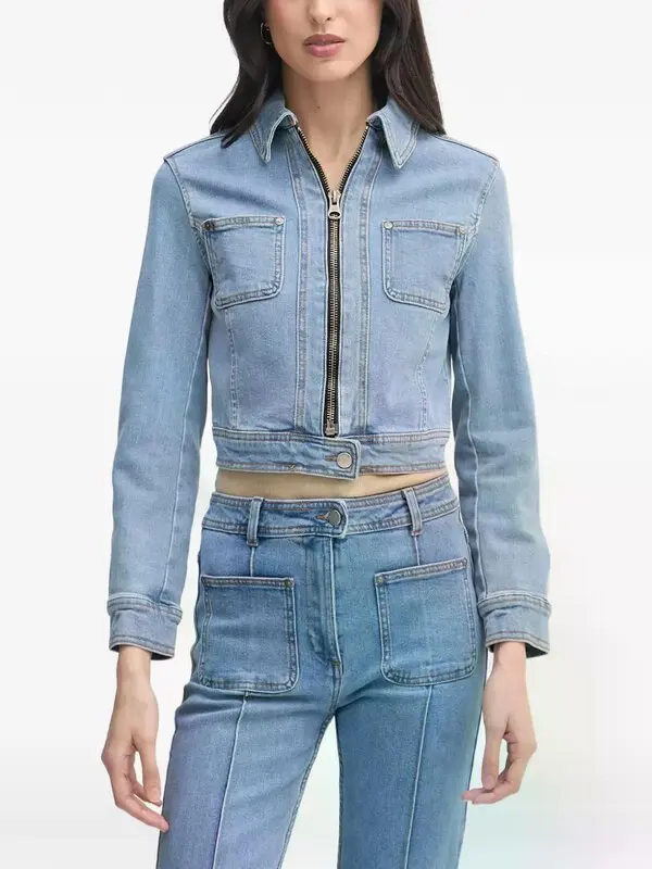 BENETTON Zip-up Denim Jacket - Blue