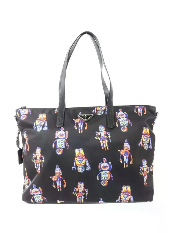 Prada Robot-print Tote Bag - Black