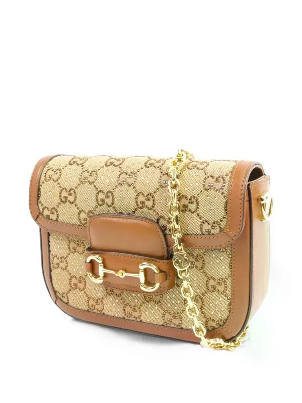 Gucci Small Horsebit 1995 Gg Canvas Shoulder Bag