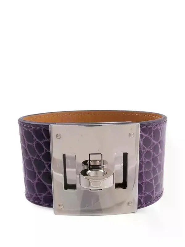 Hermès Kelly Leather Bracelet - Silver