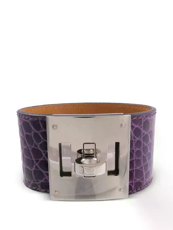 Hermès Kelly Leather Bracelet - Silver