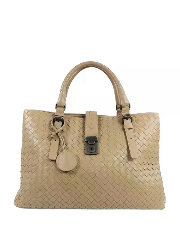 Bottega Veneta Medium Roma Intrecciato Tote Bag - Neutrals