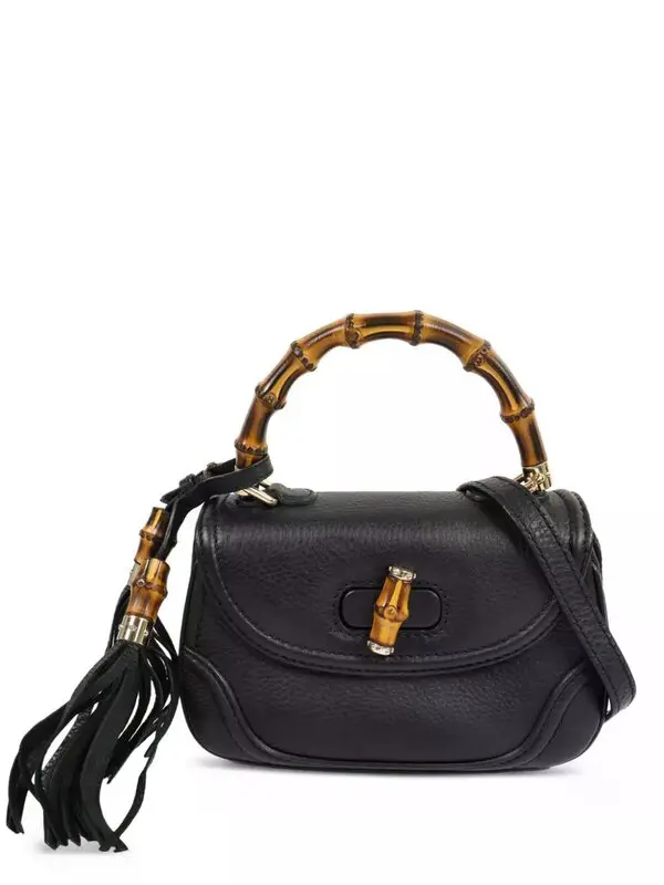 Gucci New Bamboo Leather Tote Bag - Black