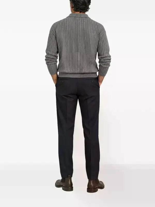 FRANZESE COLLECTION Ribbed-knit Polo Shirt