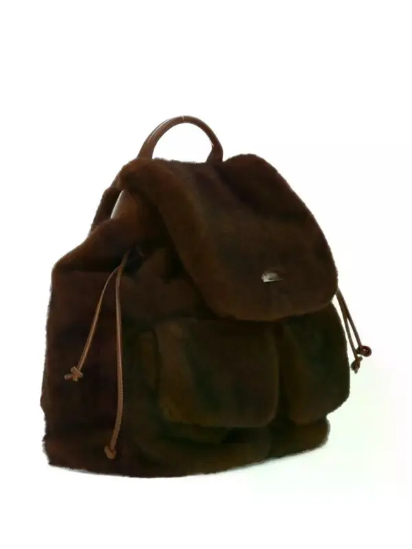 Herno Faux-fur Drawstring Backpack