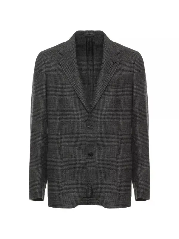 LARDINI Houndstooth Check-pattern Blazer - Grey