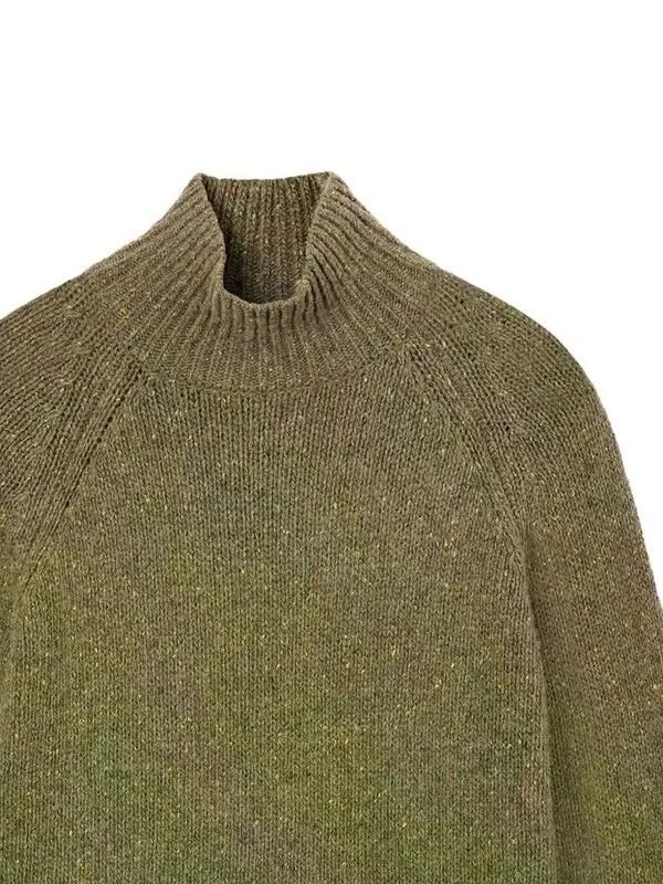 MC2 SAINT BARTH Military Meghan Donegal Turtleneck Wool-blend Knit Sweater