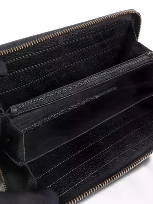 Gucci Gg Web Zip-around Leather Wallet