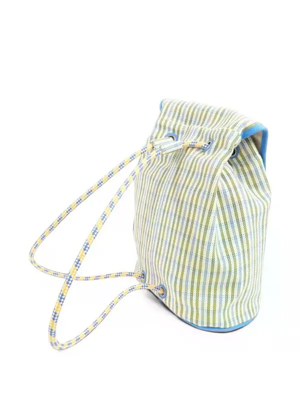 Hermès Nattes Striped Canvas Backpack