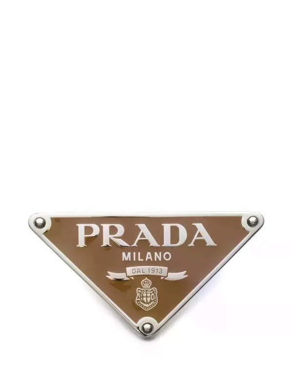 Prada Enameled-metal Belt Buckle Custom Belts - Brown