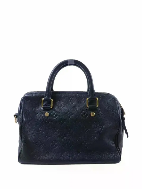 LOUIS VUITTON Monogram Empreinte Speedy Tote Bag - Black