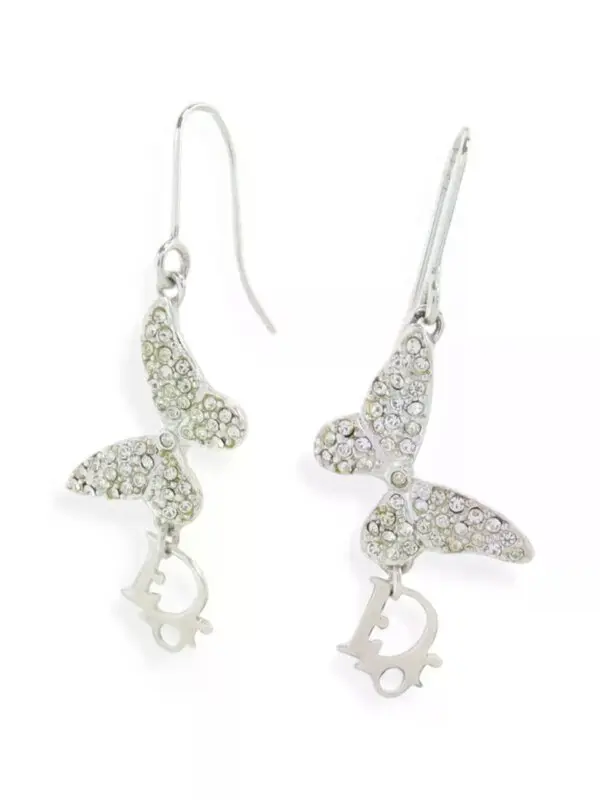 Dior Butterfly Cd Earrings - Silver