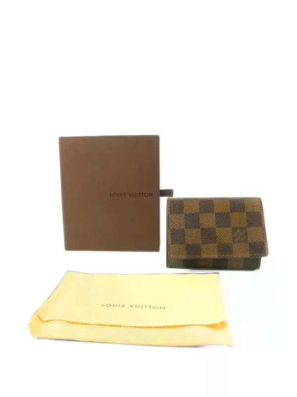LOUIS VUITTON Damier Ebene Canvas Logo-print Card Holder