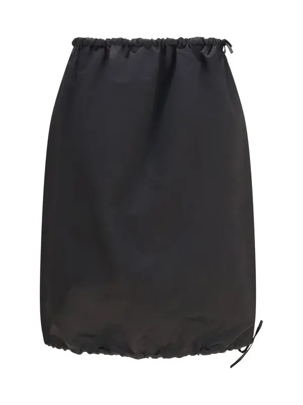 Prada Satin Midi Skirt With Drawstring