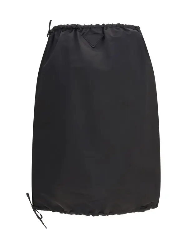 Prada Satin Midi Skirt With Drawstring