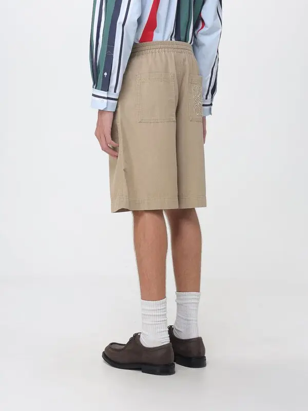 Loewe Knee-length Cotton Denim Jogging Shorts With Drawstring And Embroidered Logo