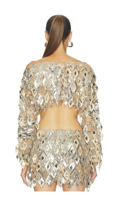 THE DOLLS HOUSE Luna Top In Metallic