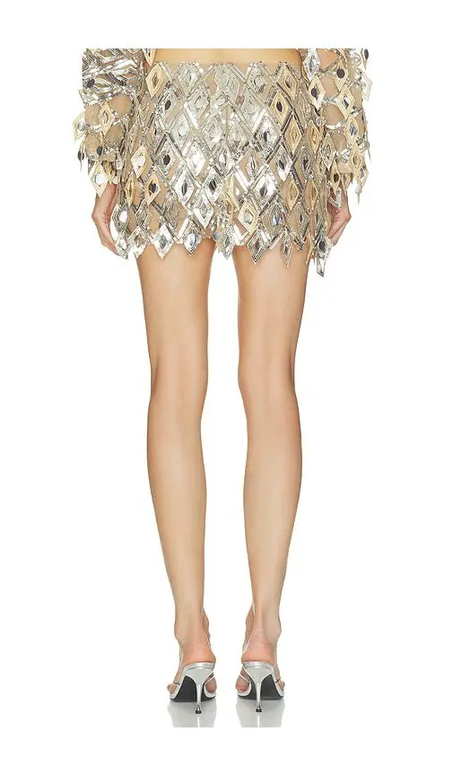 THE DOLLS HOUSE Luna Mini Skirt In Metallic