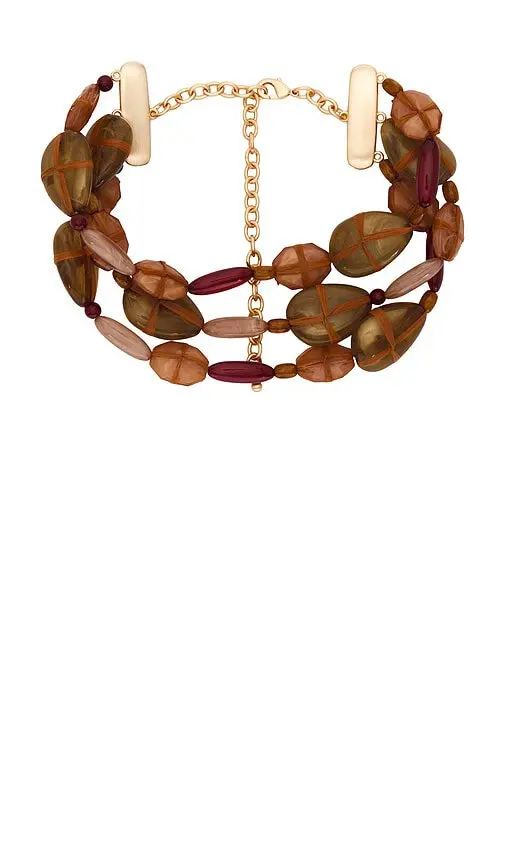 Cult Gaia Tygra Choker In Brown - Luwak Multi
