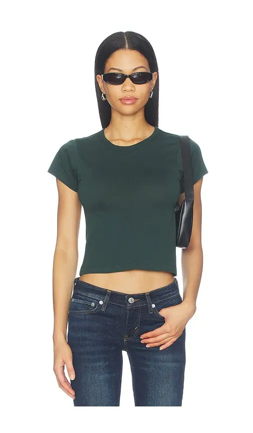 Eterne Cotton Short Sleeve Baby Tee In Green - Forest