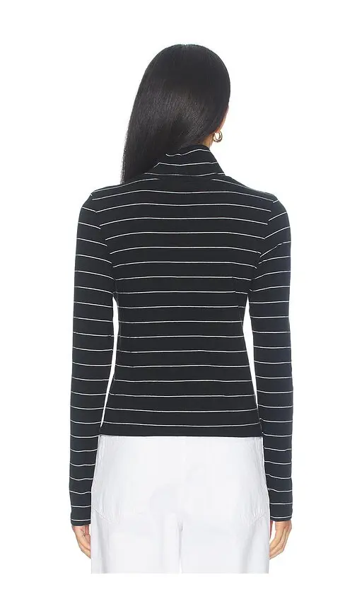 PERFECTWHITETEE Cindy Long Sleeve Turtleneck In Black