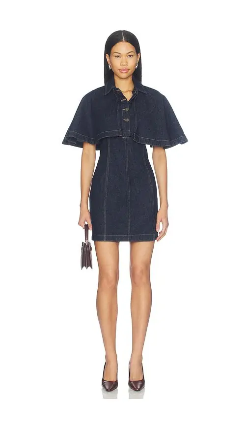 Simkhai Shreya Mini Cape Dress In Blue