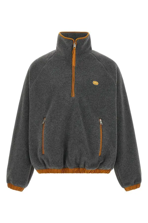 AMI Paris Orange Grey Vareuse Sweatshirt - Gray