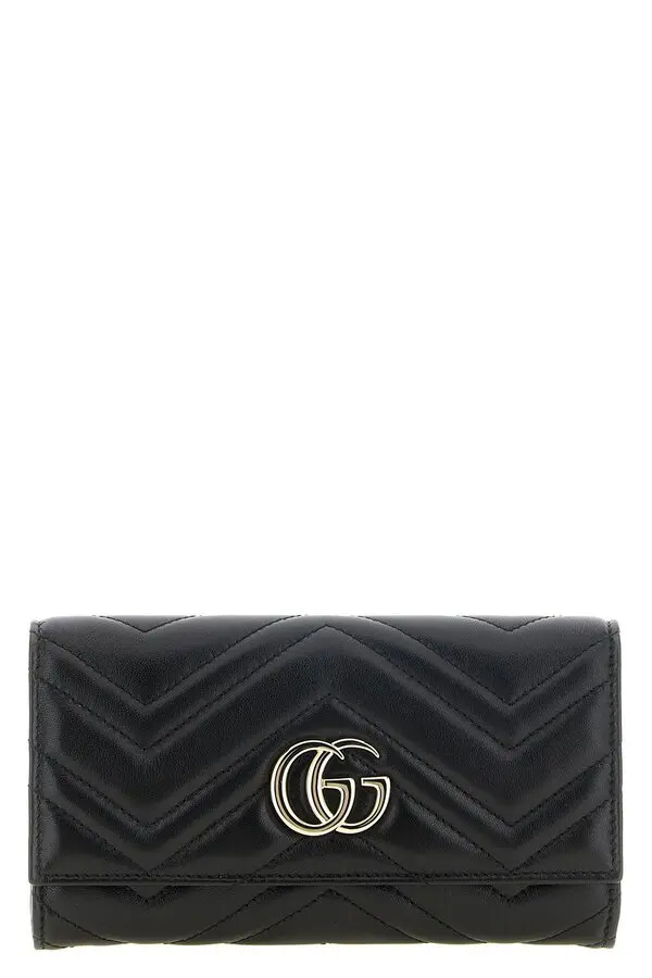 Gucci Continental Gg Marmont' Wallet - Black
