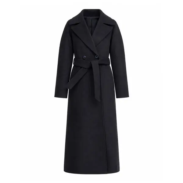 JULIA ALLERT Suede Belted Long Coat