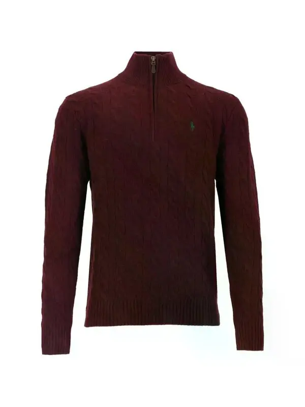Polo Ralph Lauren Cable-knit Quarter-zip Sweater - Red