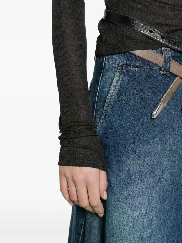 JW Anderson Long-sleeve Crew-neckline Top In Charcoal Melange
