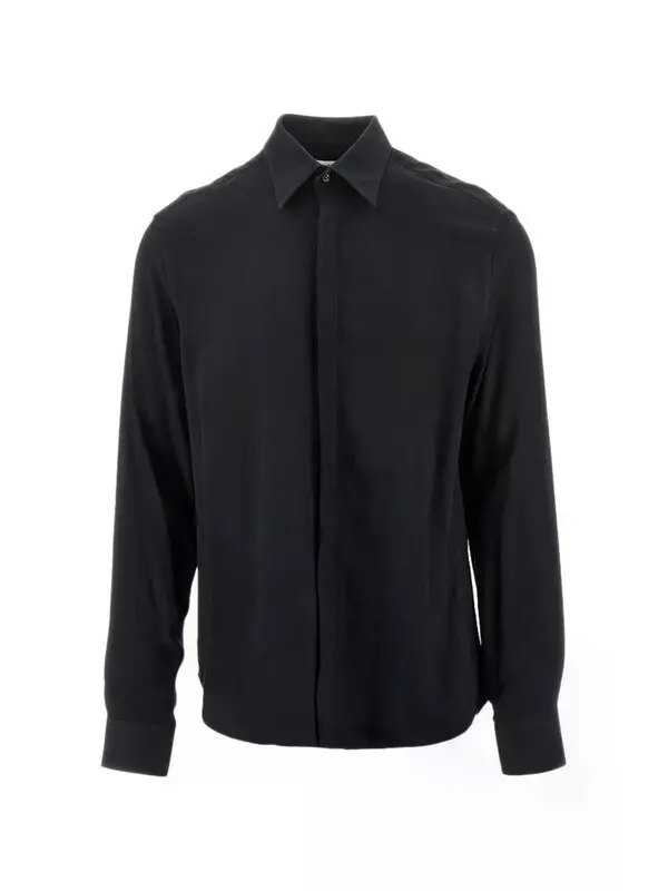 MARSEM Concealed-placket Long-sleeve Shirt