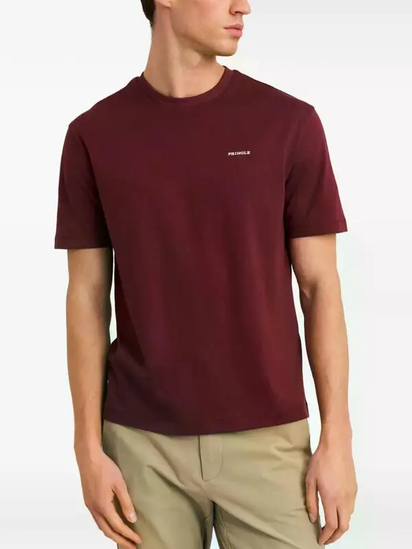 Pringle Of Scotland Logo-rubberised Cotton T-shirt - Red