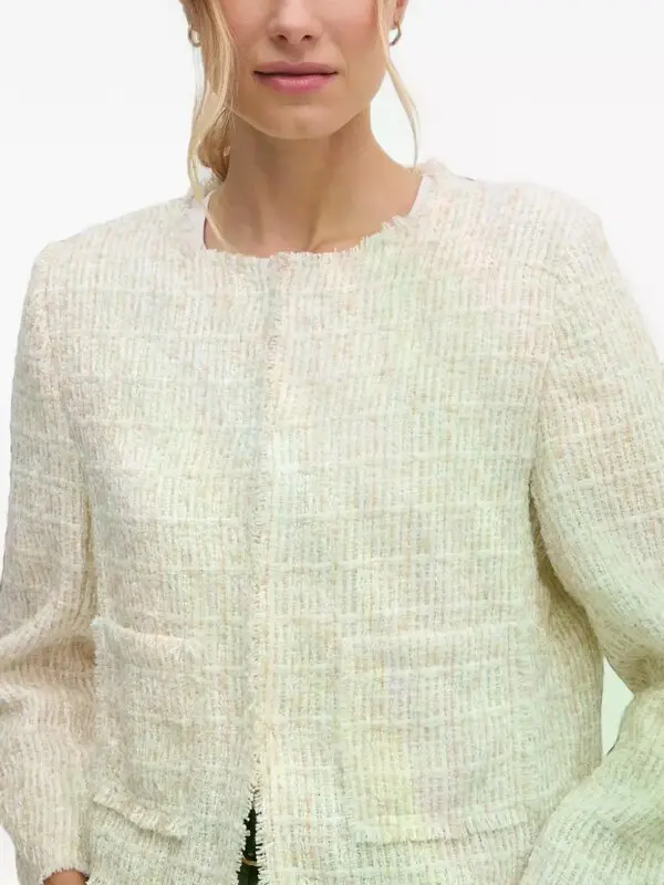 Dkny Bouclé Frayed-edge Jacket