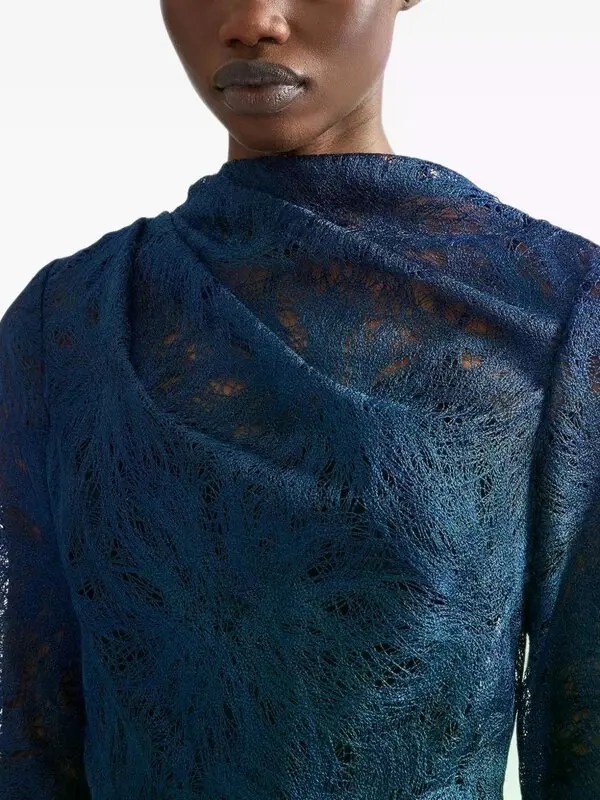 Erdem Draped Floral-lace Midi Dress
