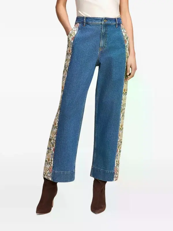 Cinq À Sept Zoe Patchwork-detail Straight-leg Jeans