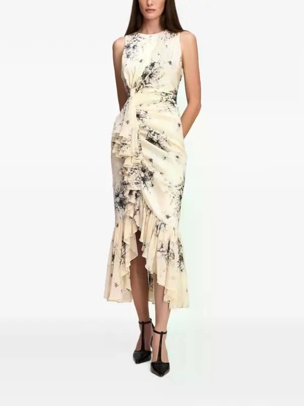 Cinq À Sept Cyrus Floral-print Ruffled Midi Dress