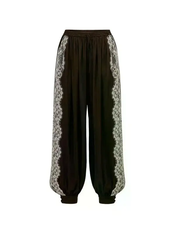 Cinq À Sept Esme Lace-trim Trousers - Brown