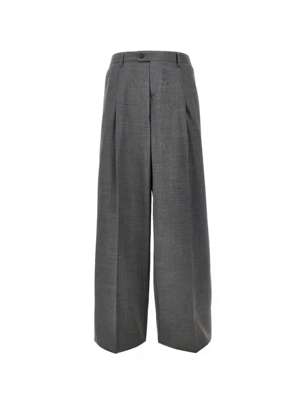 MARSEM Pleated Wide-leg Trousers - Grey