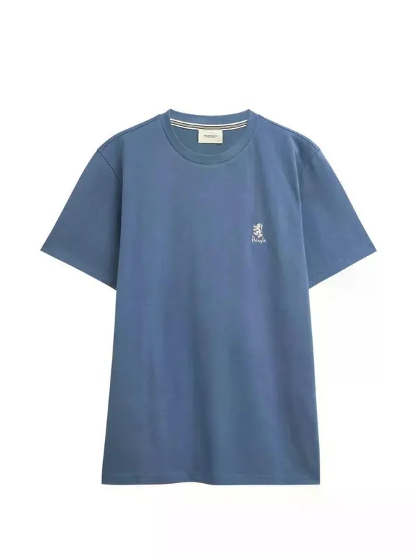 Pringle Of Scotland Logo-embroidered Supima-cotton T-shirt - Blue