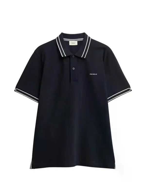 Pringle Of Scotland Jacquard-collar Piqué Polo Shirt - Blue