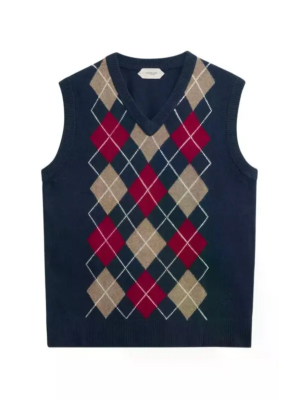 Pringle Of Scotland Argyle V-neck Vest - Blue