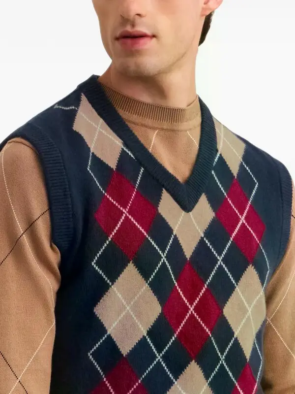 Pringle Of Scotland Argyle V-neck Vest