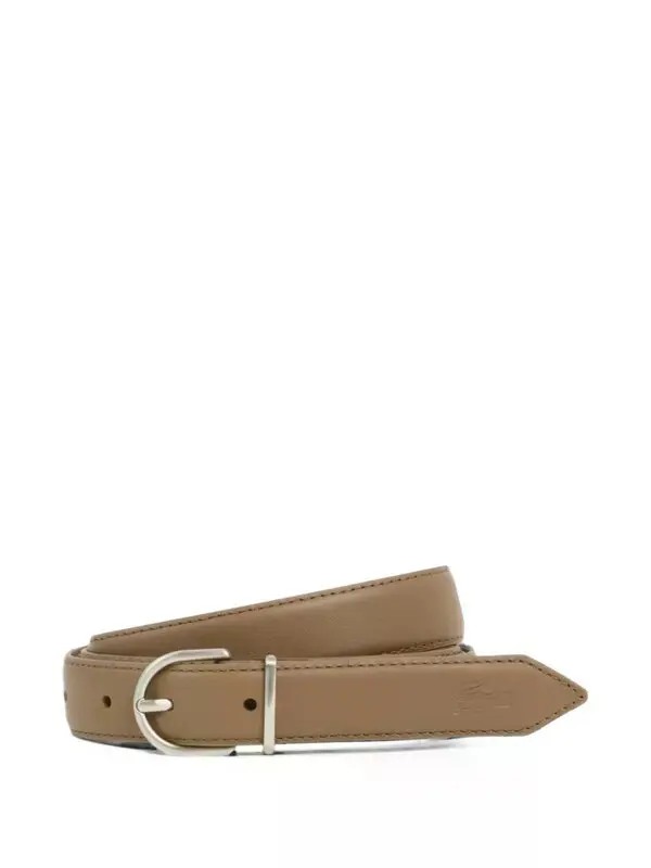 Lacoste Crocodelle Smooth-leather Belt - Neutrals