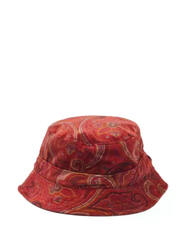 Etro Paisley Velour Bucket Hat - Red
