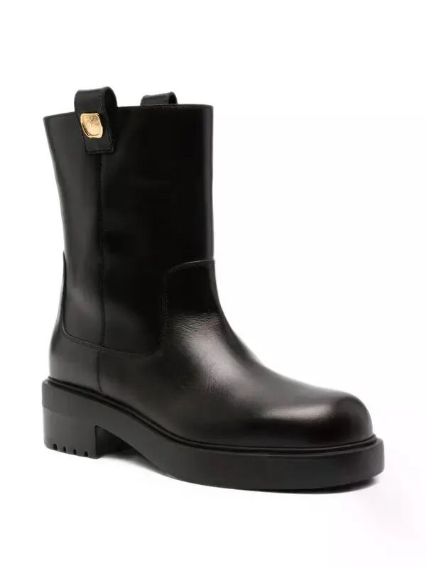 GIUSEPPE ZANOTTI Logo-plaque Chunky-sole Boots - Black