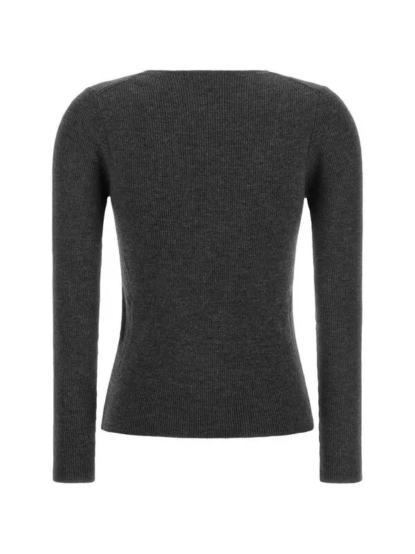P.a.r.o.s.h Ribbed Square-neck Sweater - Grey
