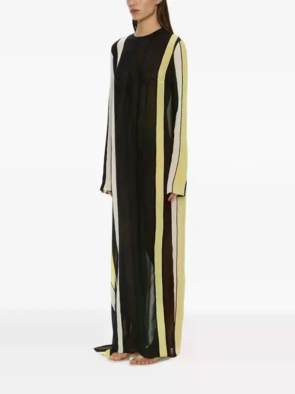 Christopher Esber Vin Panelled Picot Silk Long Sleeve Maxi Dress